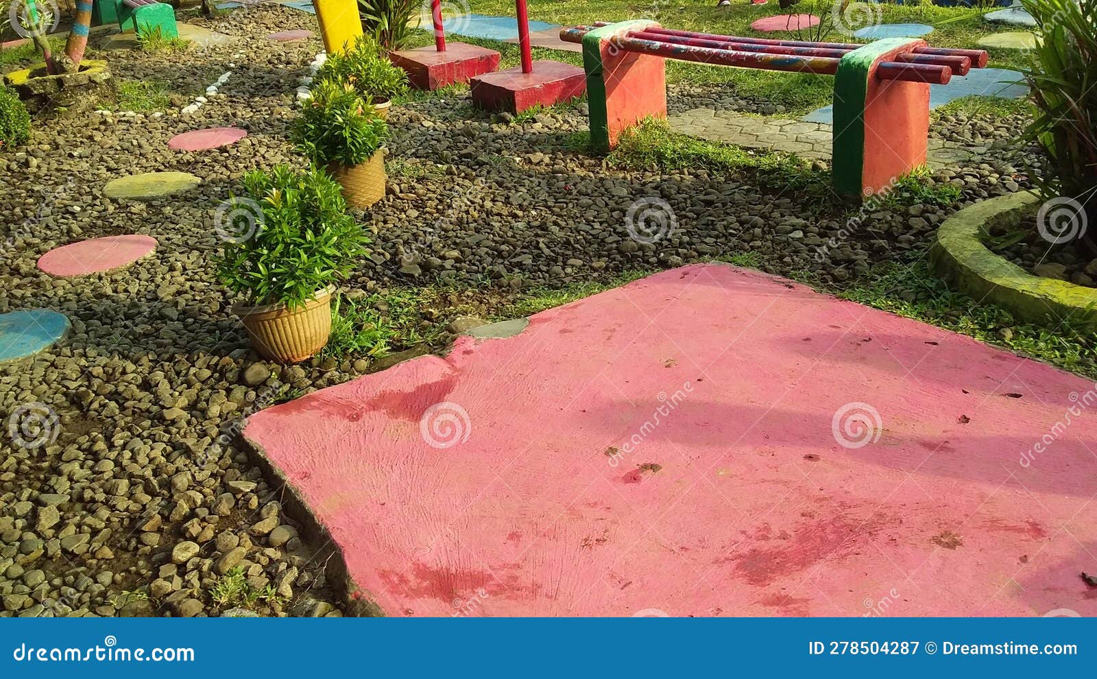 Public seating with colour stock image. Image of public - 278504287