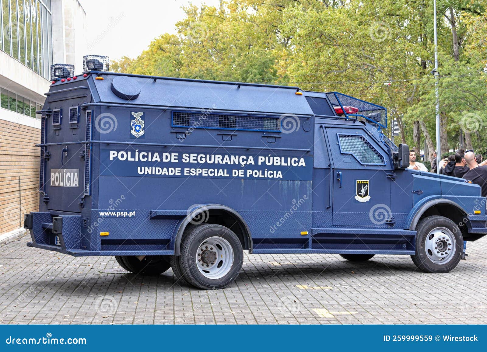 Public Security Police Truck Parked on a Cobblestone Editorial Stock ...