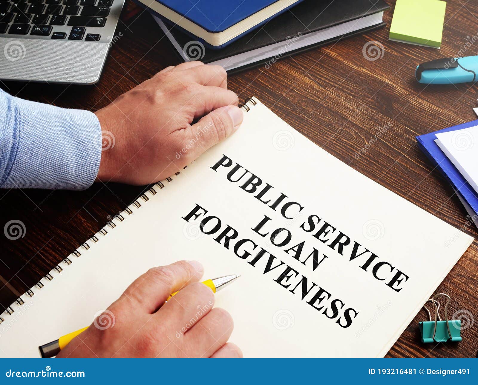 Public Service Loan Forgiveness Program PSLF. Stock Image - Image of ...