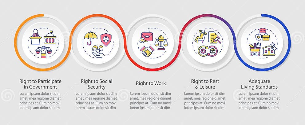 Public Service Rights Infographics Circles Sequence Stock Illustration ...