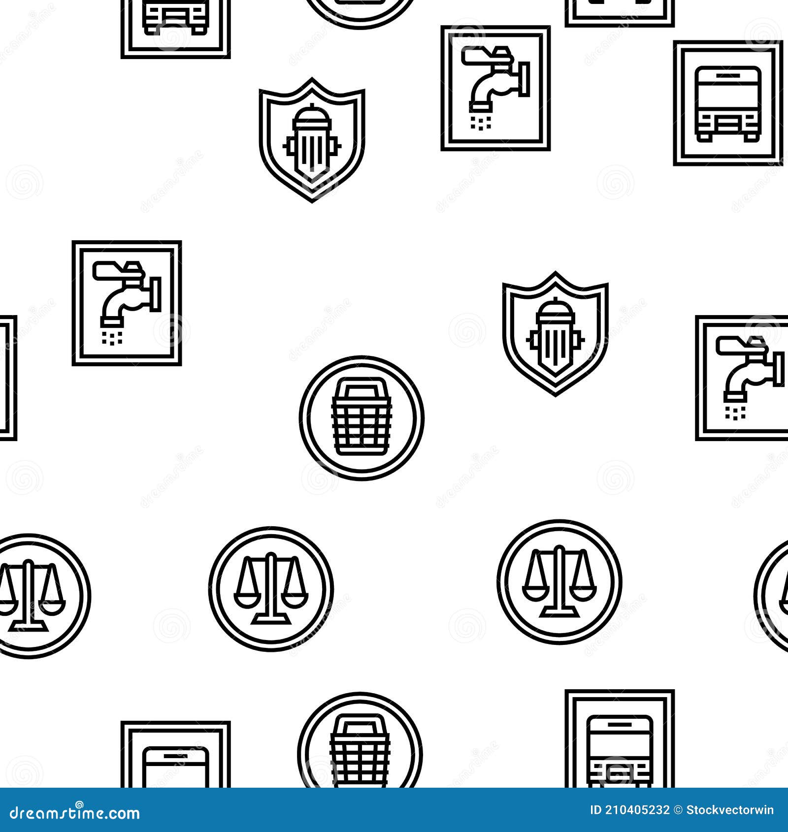 Public Service Signs Vector Seamless Pattern Stock Vector ...