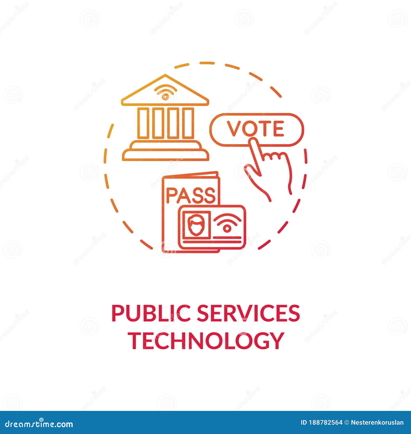 Public Service Technology Red Gradient Concept Icon Stock Vector - Illustration of concept ...