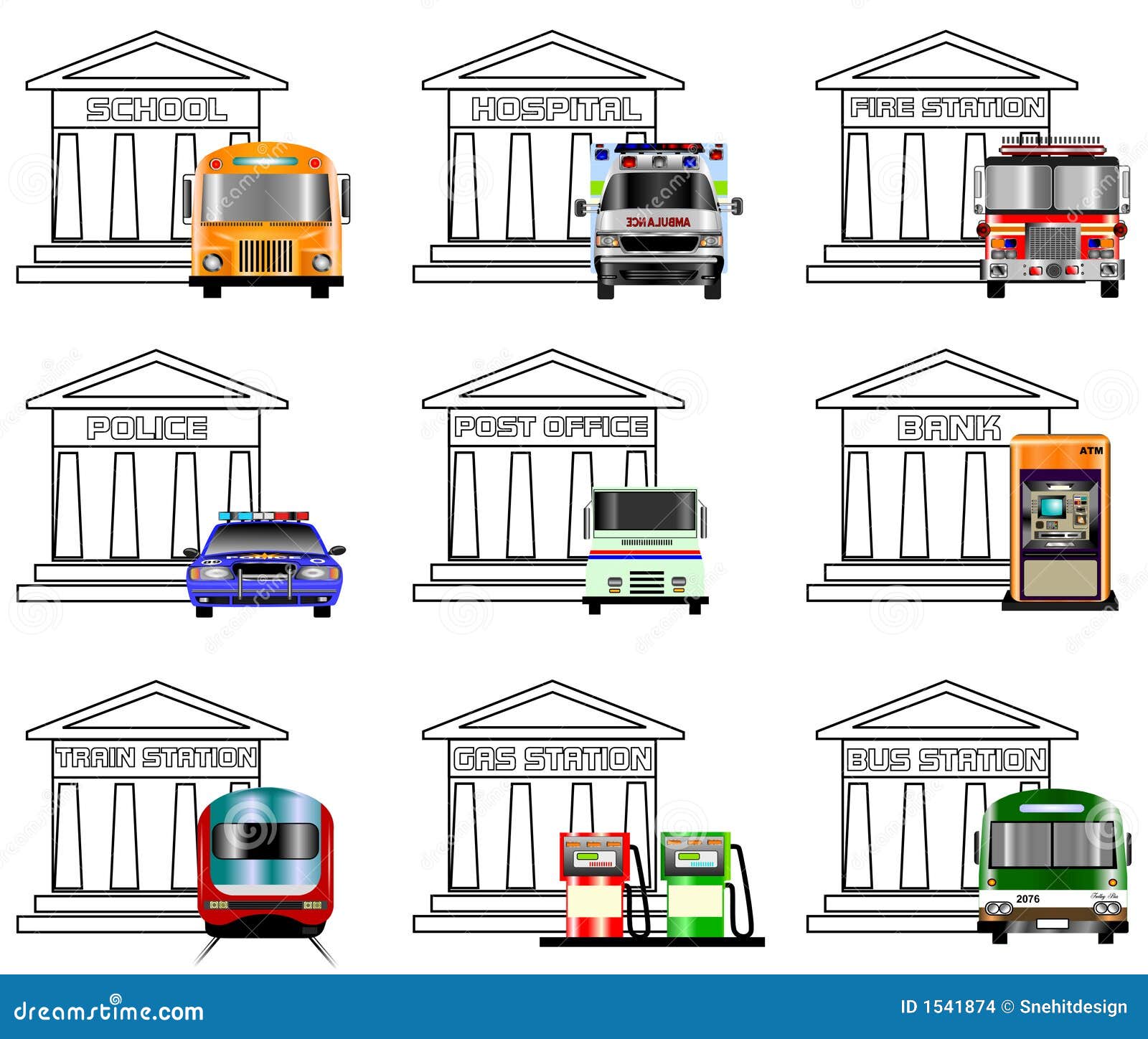 Public services icons stock illustration. Illustration of diesel - 1541874