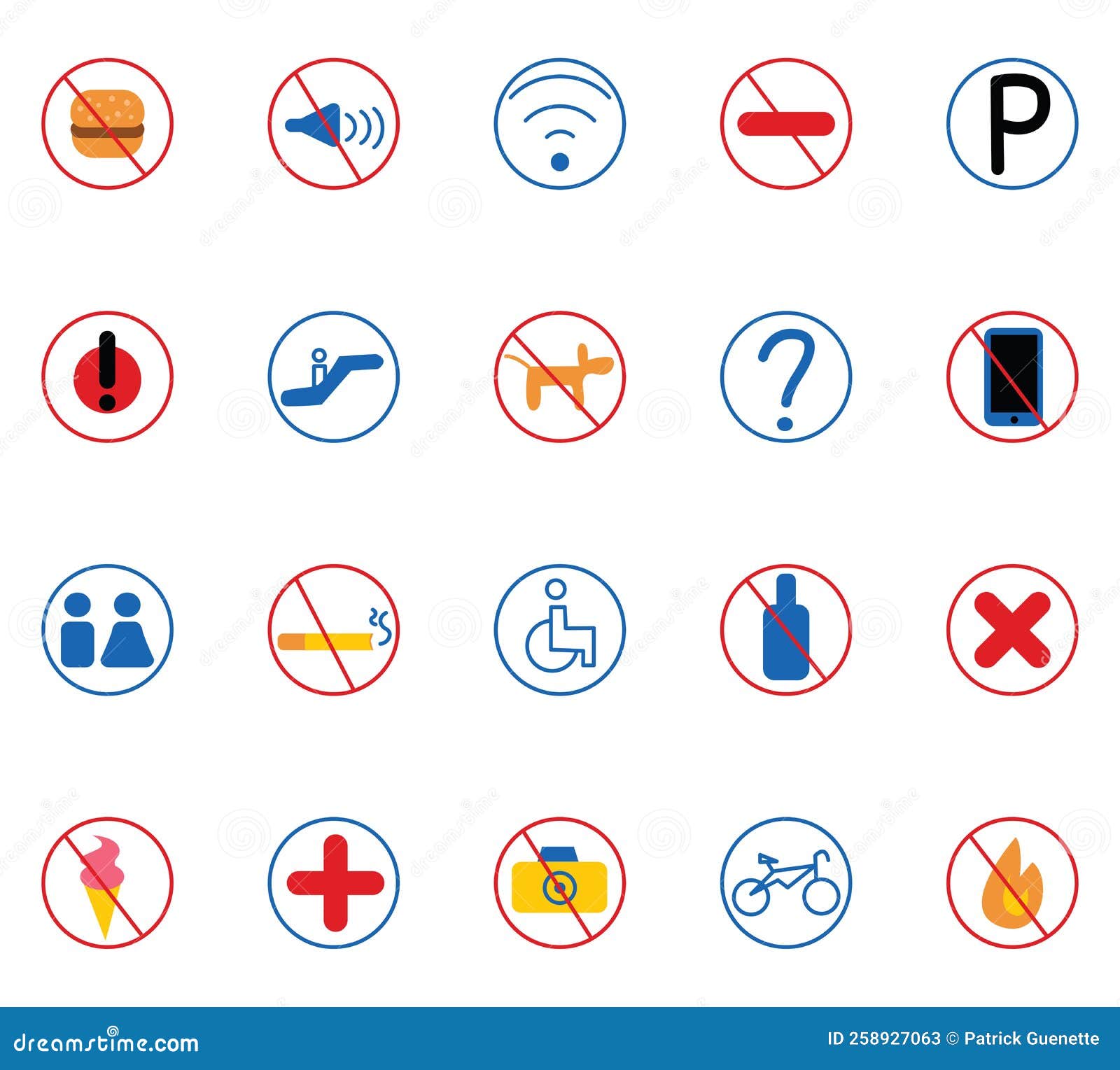 Public signs, icon stock vector. Illustration of pictogram - 258927063