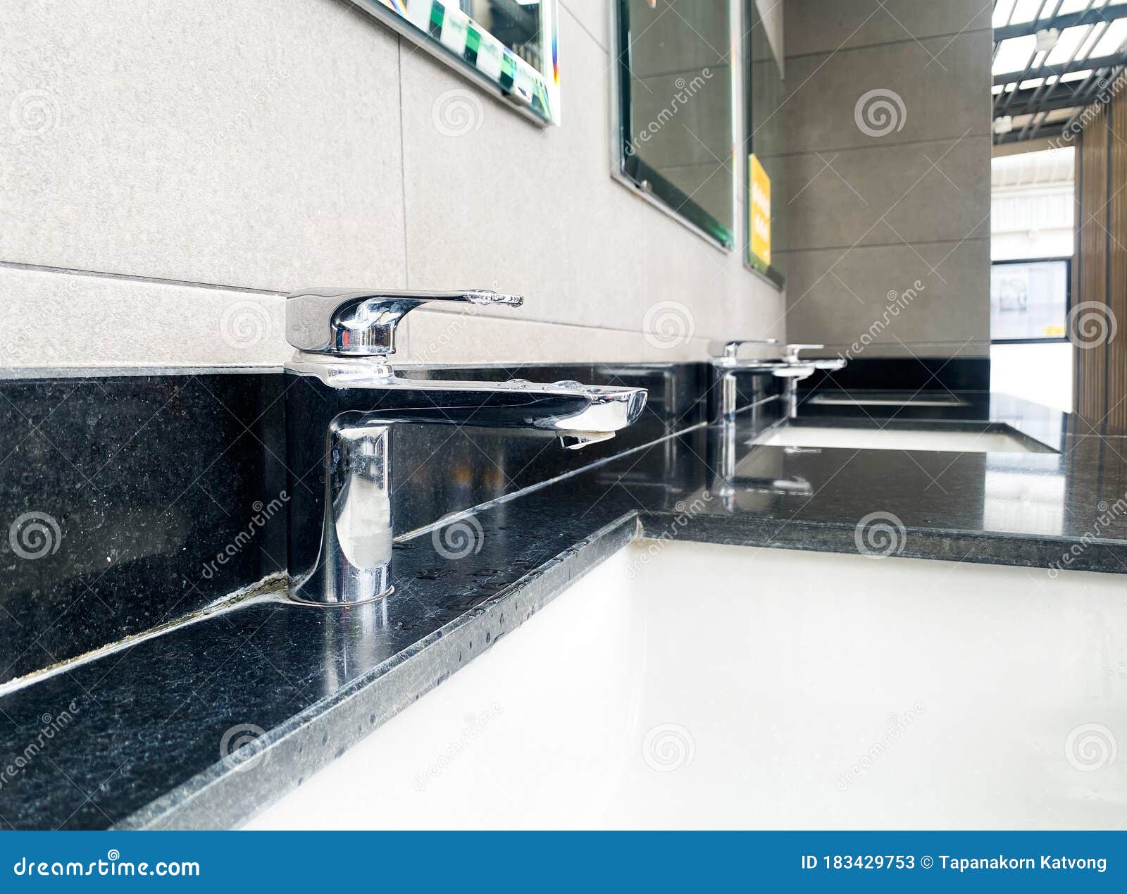 Public Sinks, Handwashers for People Using Public Toilets Stock Image ...