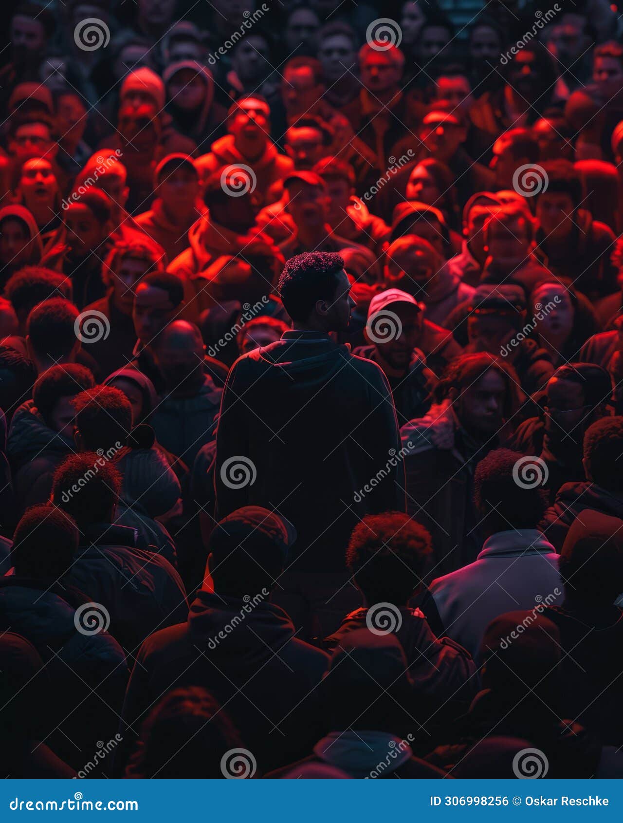 Public Speaker Addressing a Diverse Crowd about the Significance of the ...
