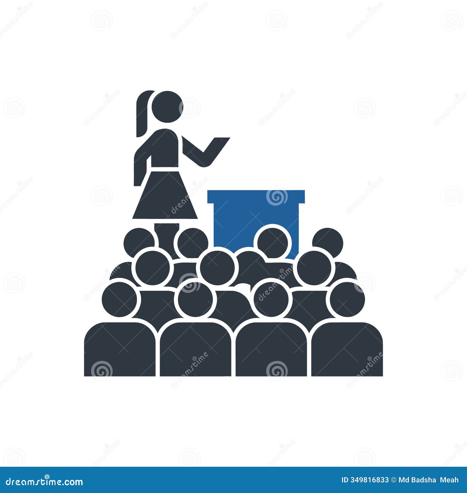 Public Speaker Addressing Icon Stock Vector - Illustration of sign ...