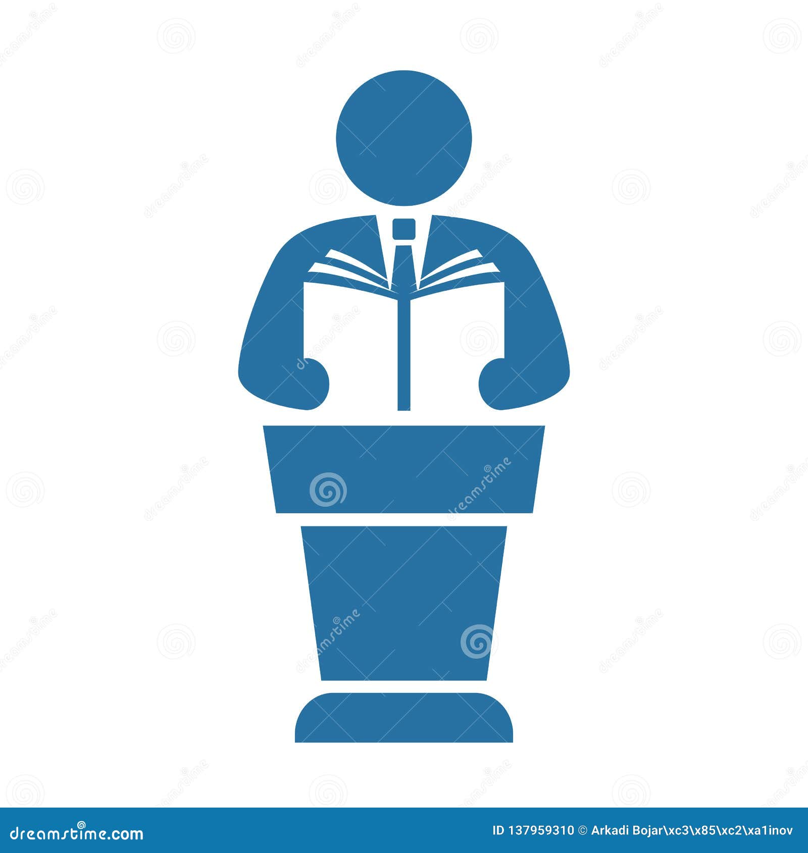 Public speaker vector icon stock vector. Illustration of erudite ...