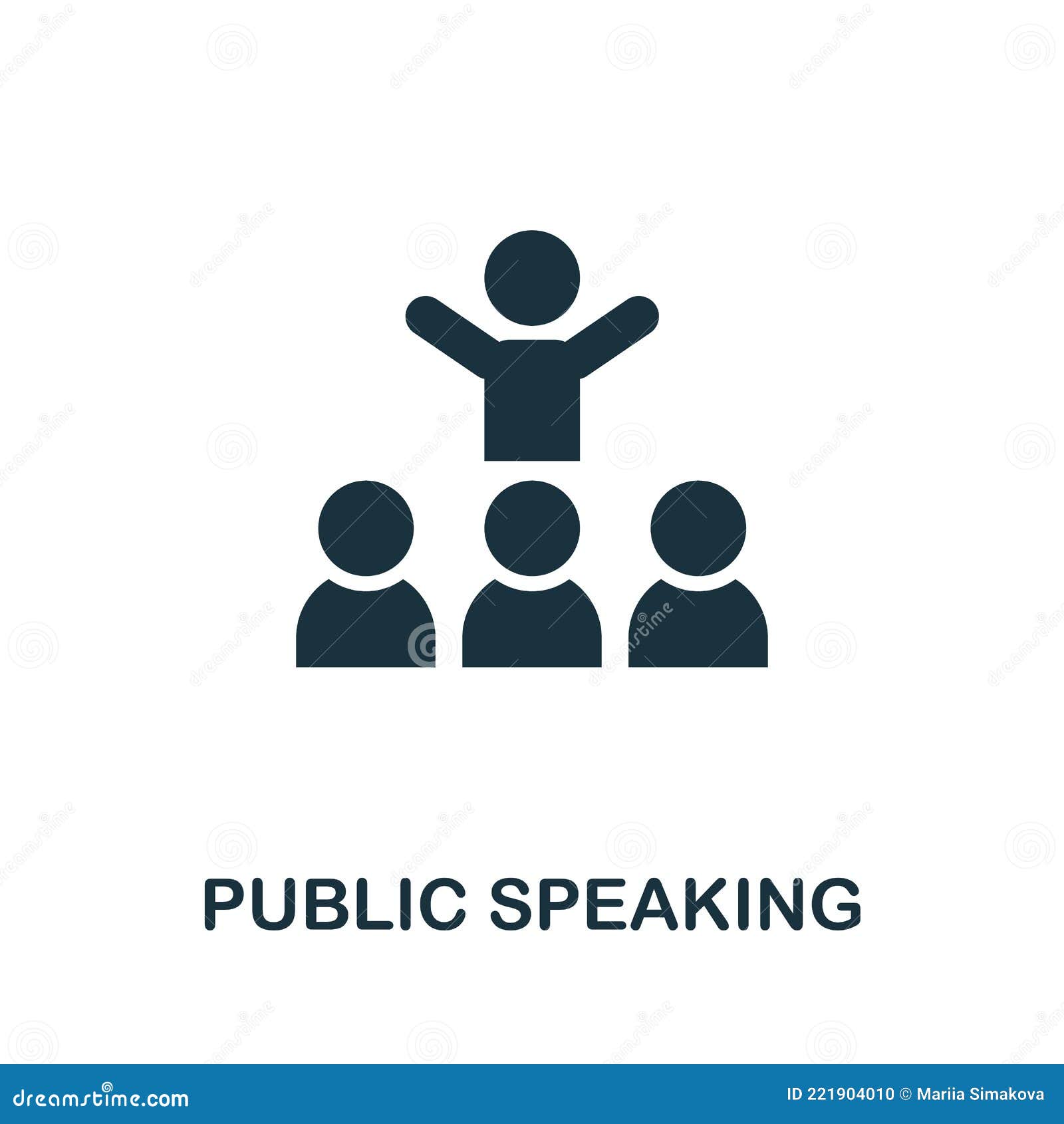 Public Speaking Icon. Monochrome Simple Element from Soft Skill Collection. Creative Public ...