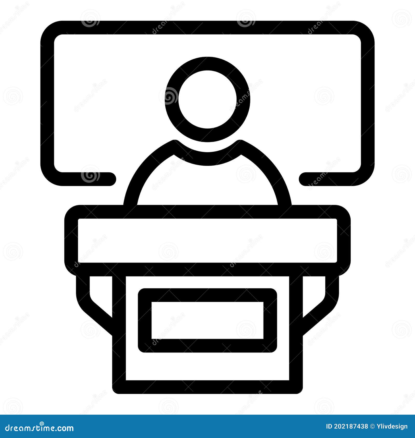 Public Speaking Icon, Outline Style Stock Vector - Illustration of ...