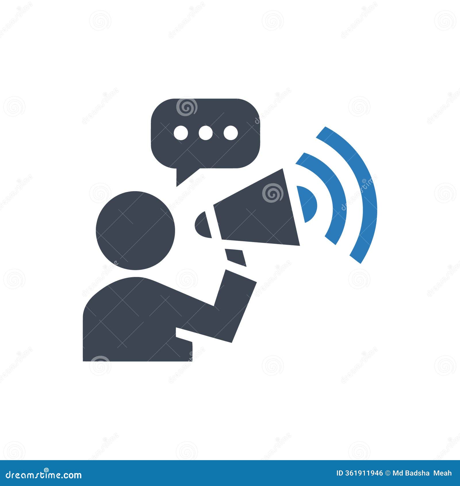 Public Speaking Icon stock illustration. Illustration of broadcast ...