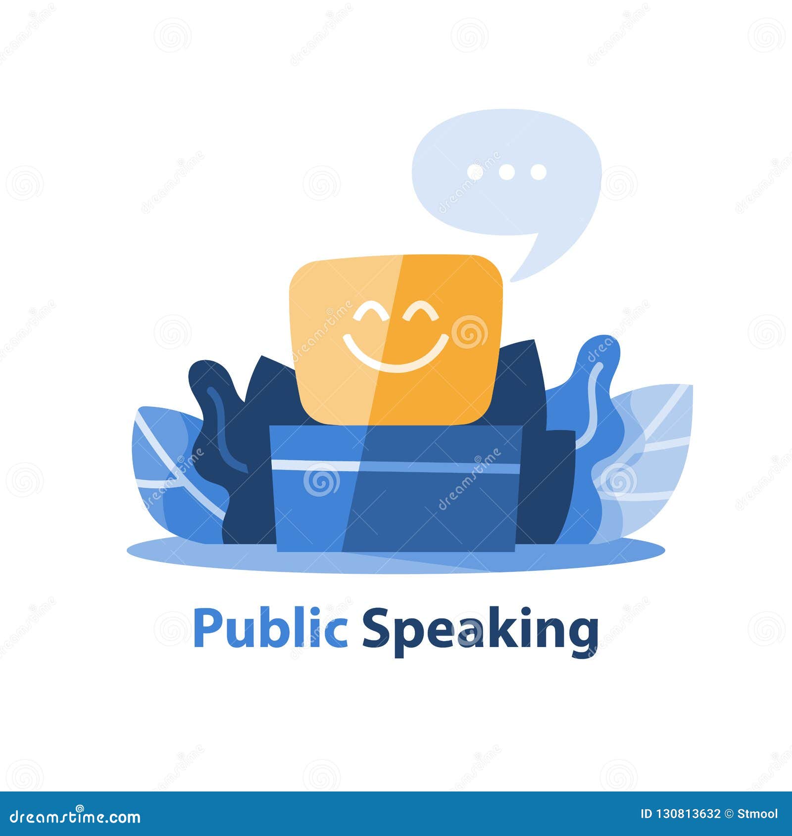 Positive Thinking, Public Speaking, Self Presentation Concept, Vector ...