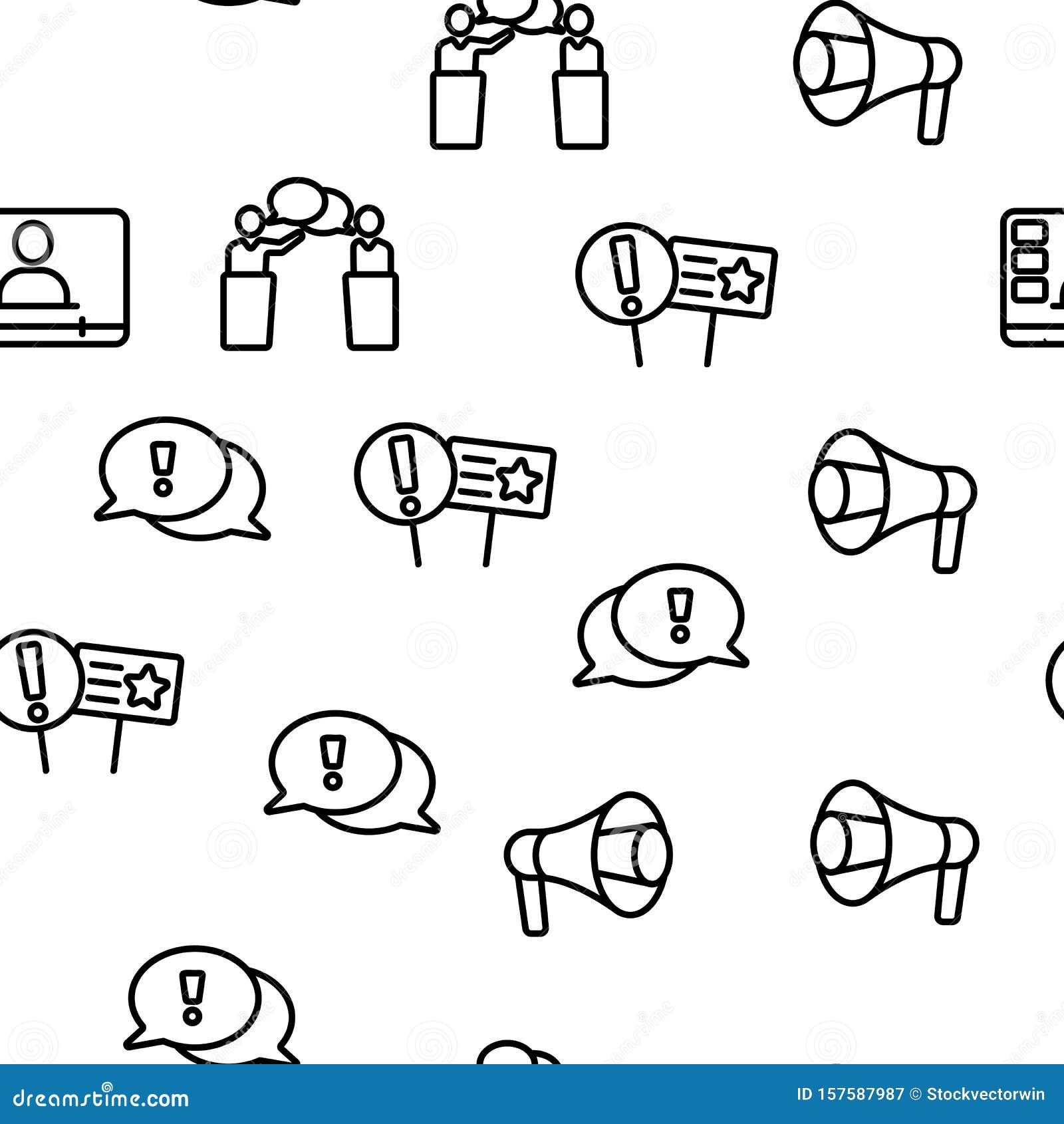 Public Speech Vector Seamless Pattern Stock Vector - Illustration of ...