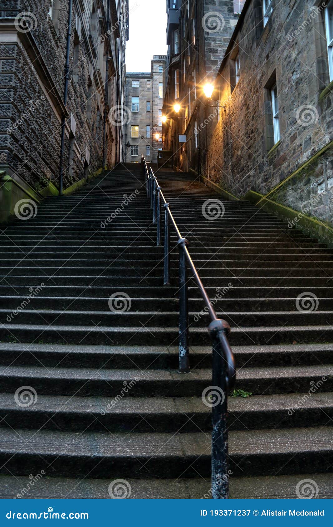 Public Staircase in Edinburgh Old Town at Dusk Stock Image - Image of ...