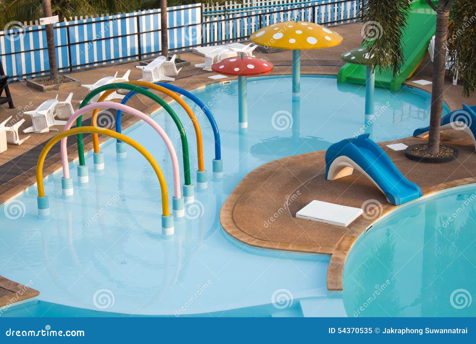 Public Swimming Pool and Water Park Stock Image - Image of play, slider ...