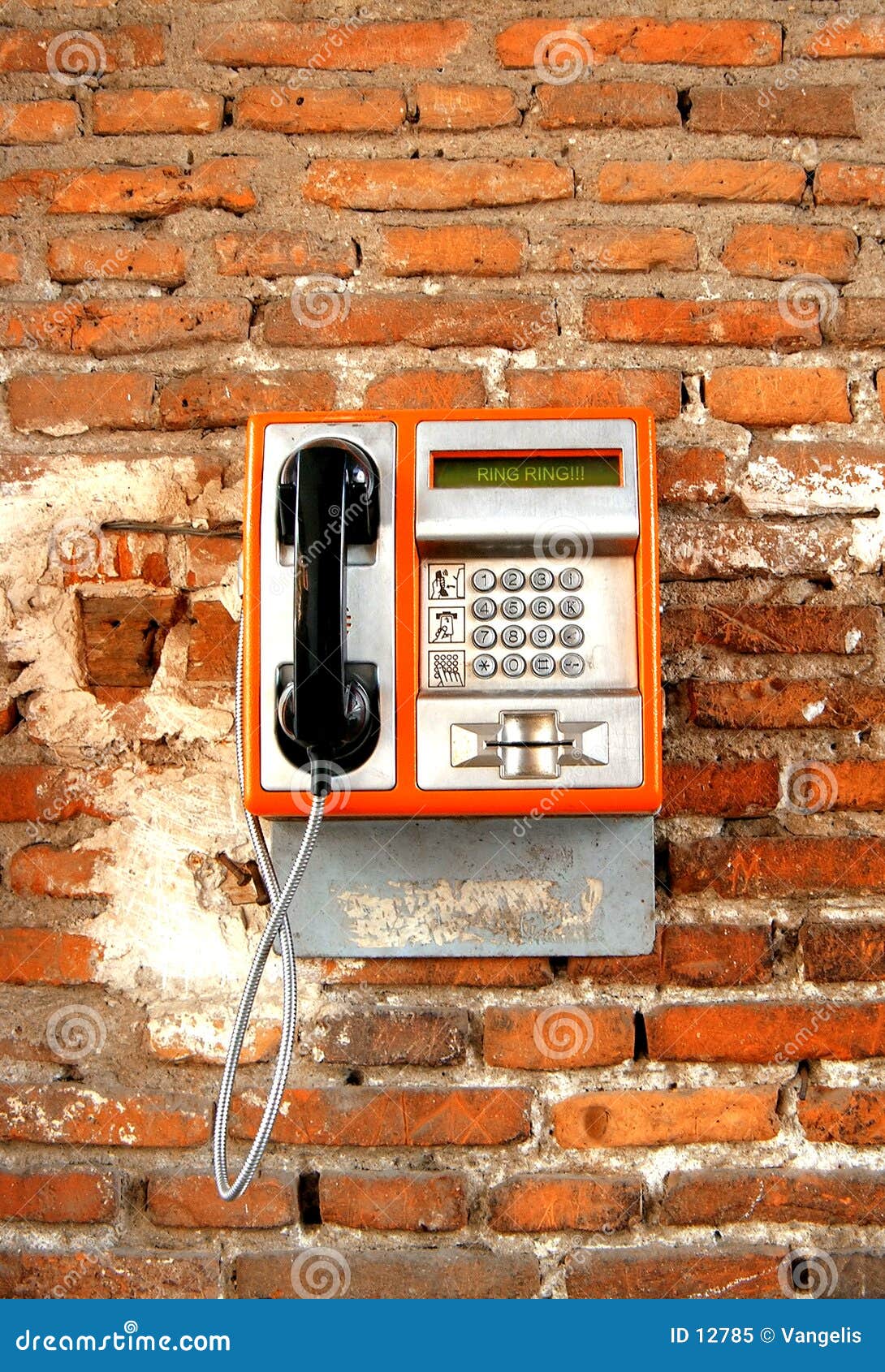 Public telephone stock image. Image of wire, ring, insert - 12785