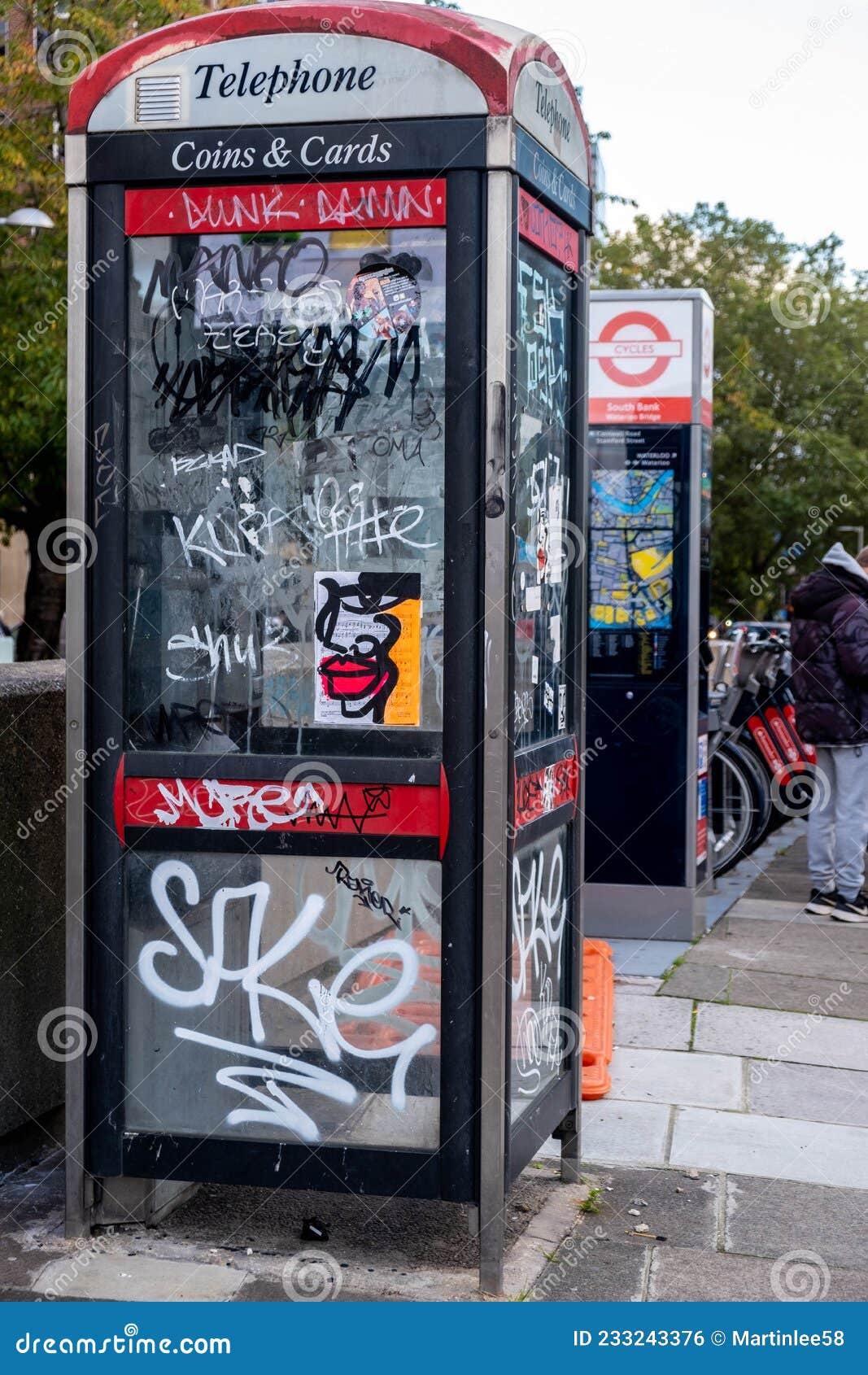 Public Telephone Call Box Vandalised with Street Art Graffiti Editorial ... Public Telephone Call Box Vandalised with Street Art Graffiti Editorial ...