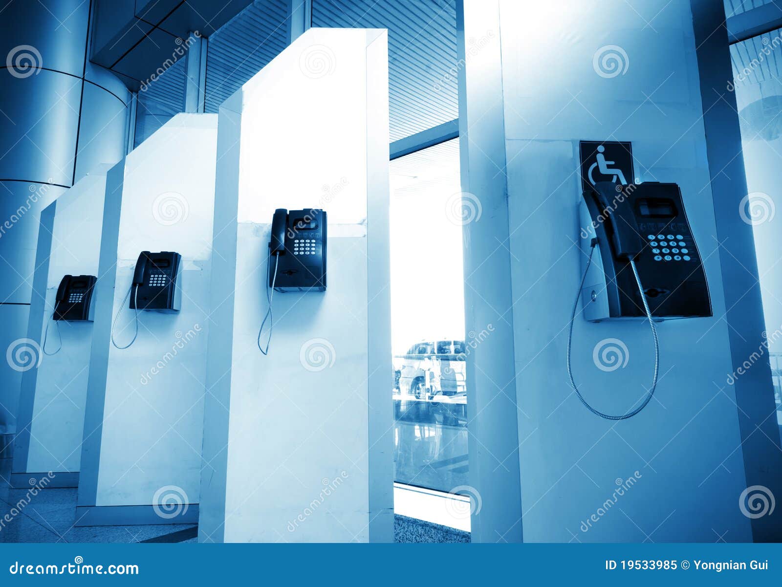 In the Public Telephone Terminal Stock Image - Image of coin, wall ...