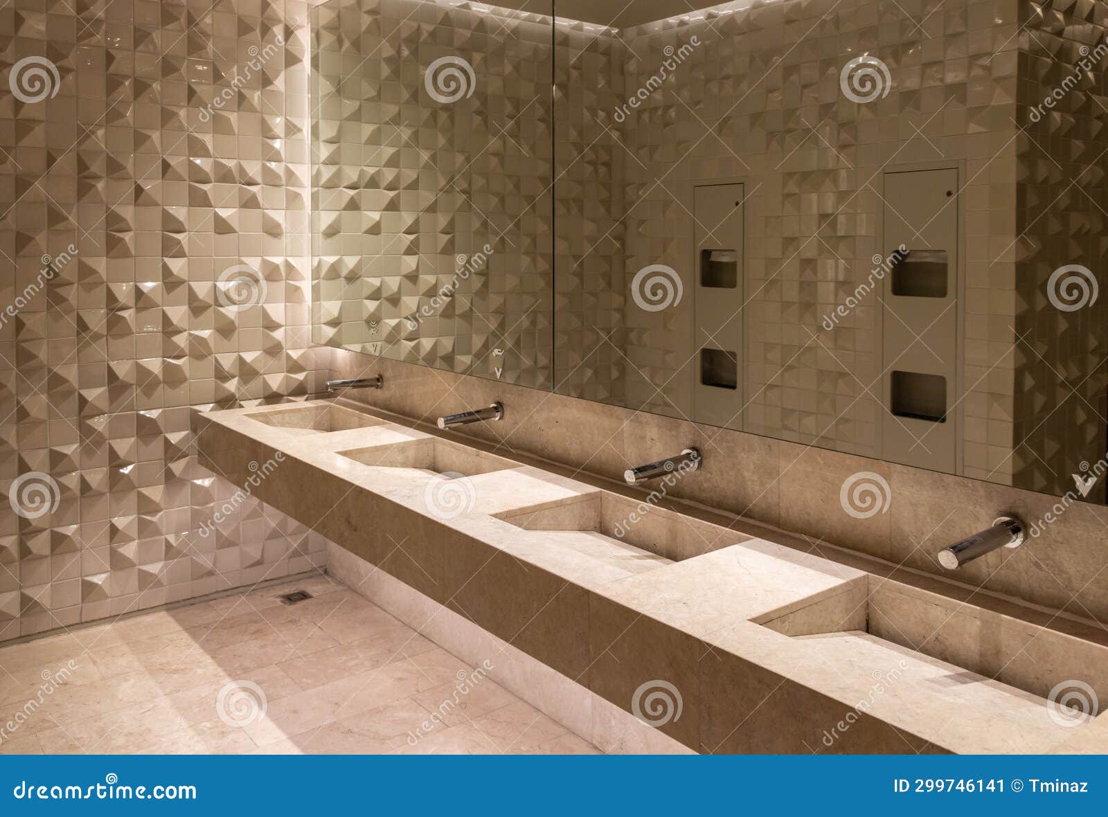 Public Toilet Hand Washing Sinks Stock Image - Image of mirror, design ...