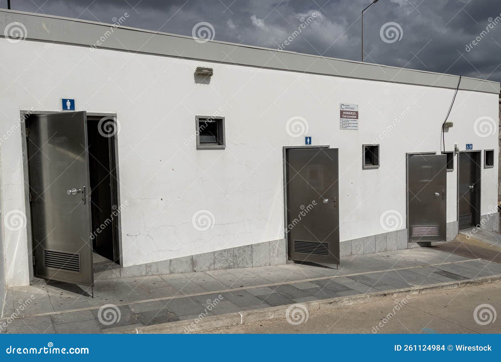 Public Toilets with the Doors Open in Portugal Editorial Stock Image ...