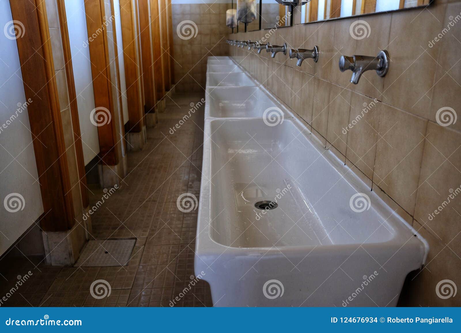 Public toilets empty stock photo. Image of interior - 124676934