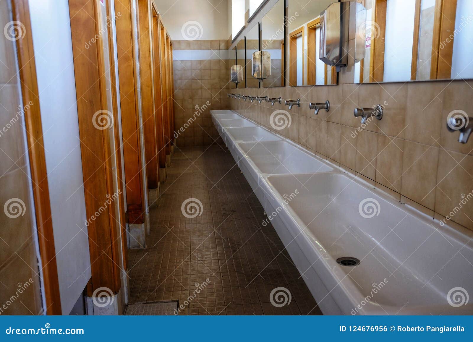 Public toilets empty stock photo. Image of bathroom - 124676956