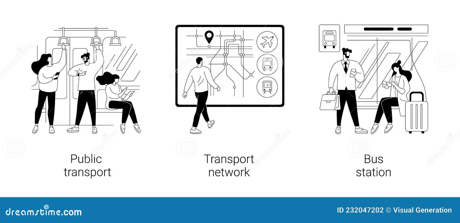Public Transport Abstract Concept Vector Illustrations. Stock Vector ...