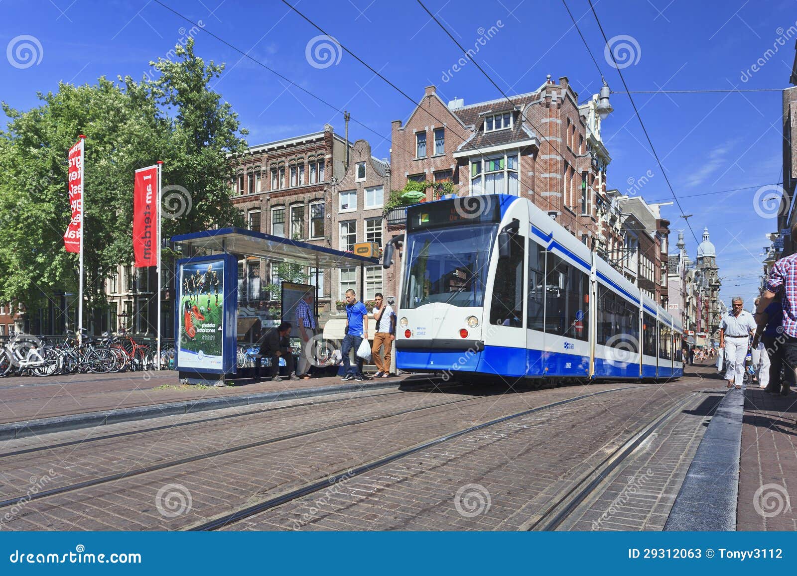 Public Transport in Amsterdam Editorial Stock Photo - Image of flag ...