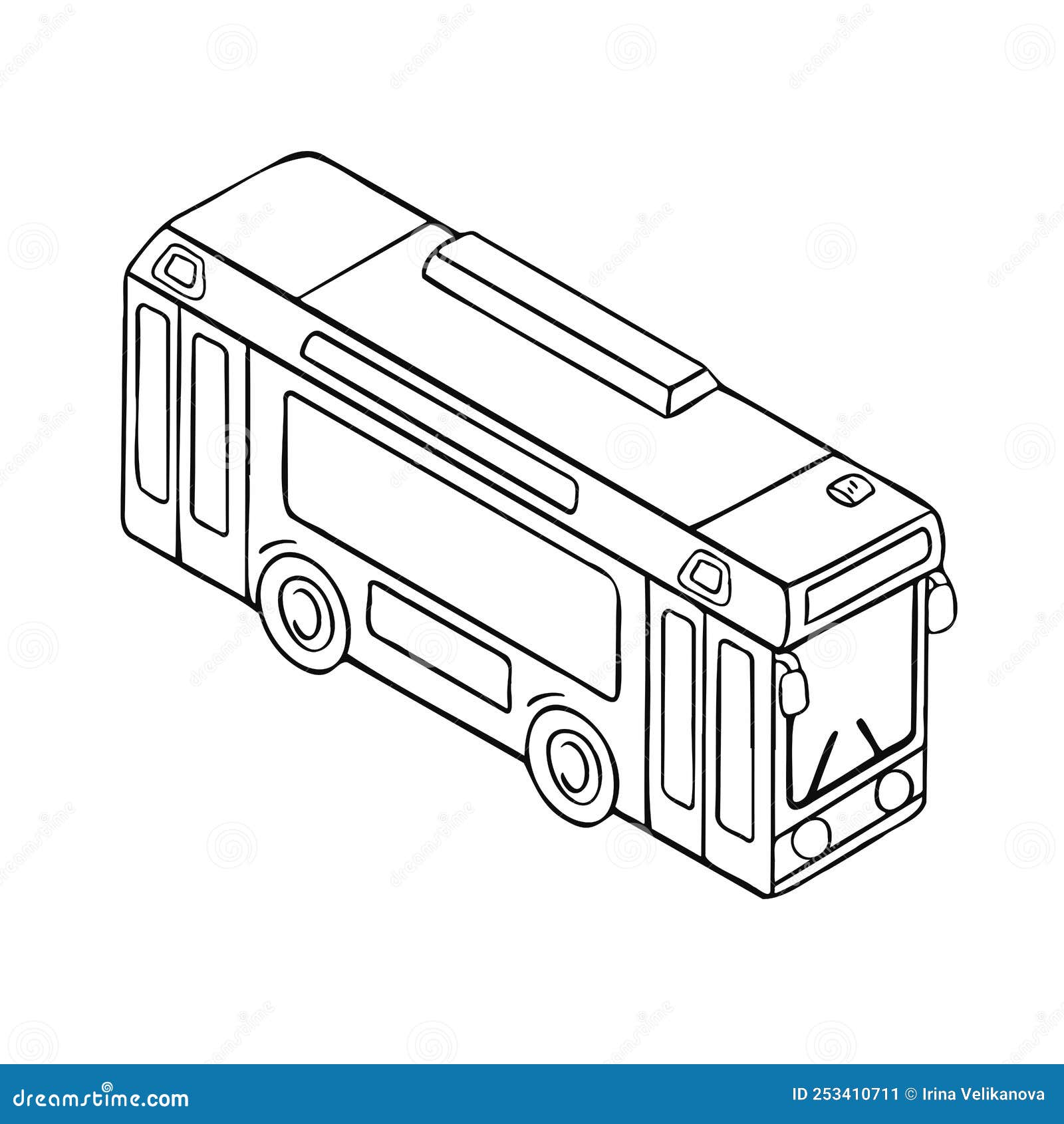 Public Transport Bus and Line Vector Illustration Stock Vector ...