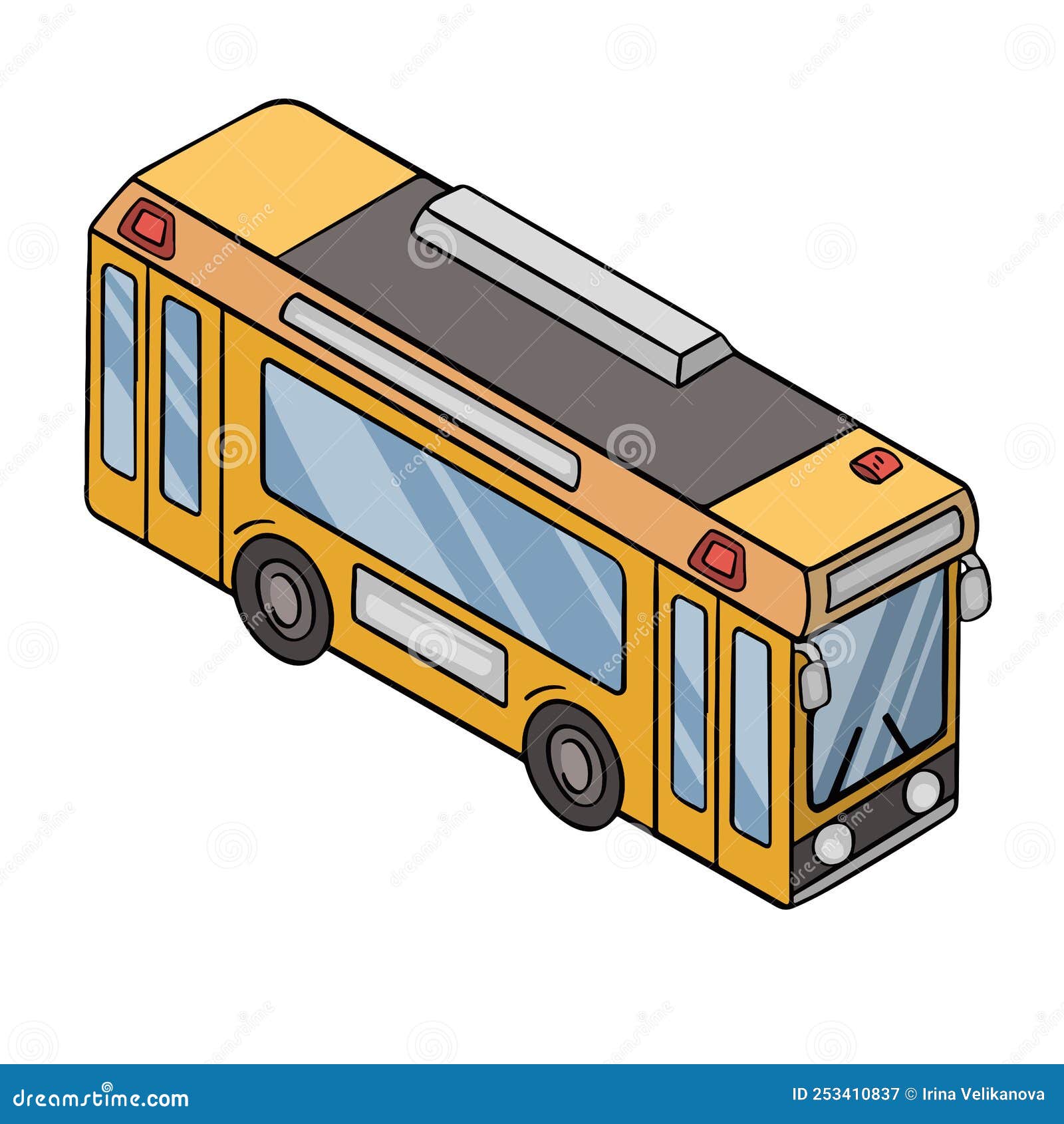 Public Transport Bus and Vector Stock Vector - Illustration of outdoor ...