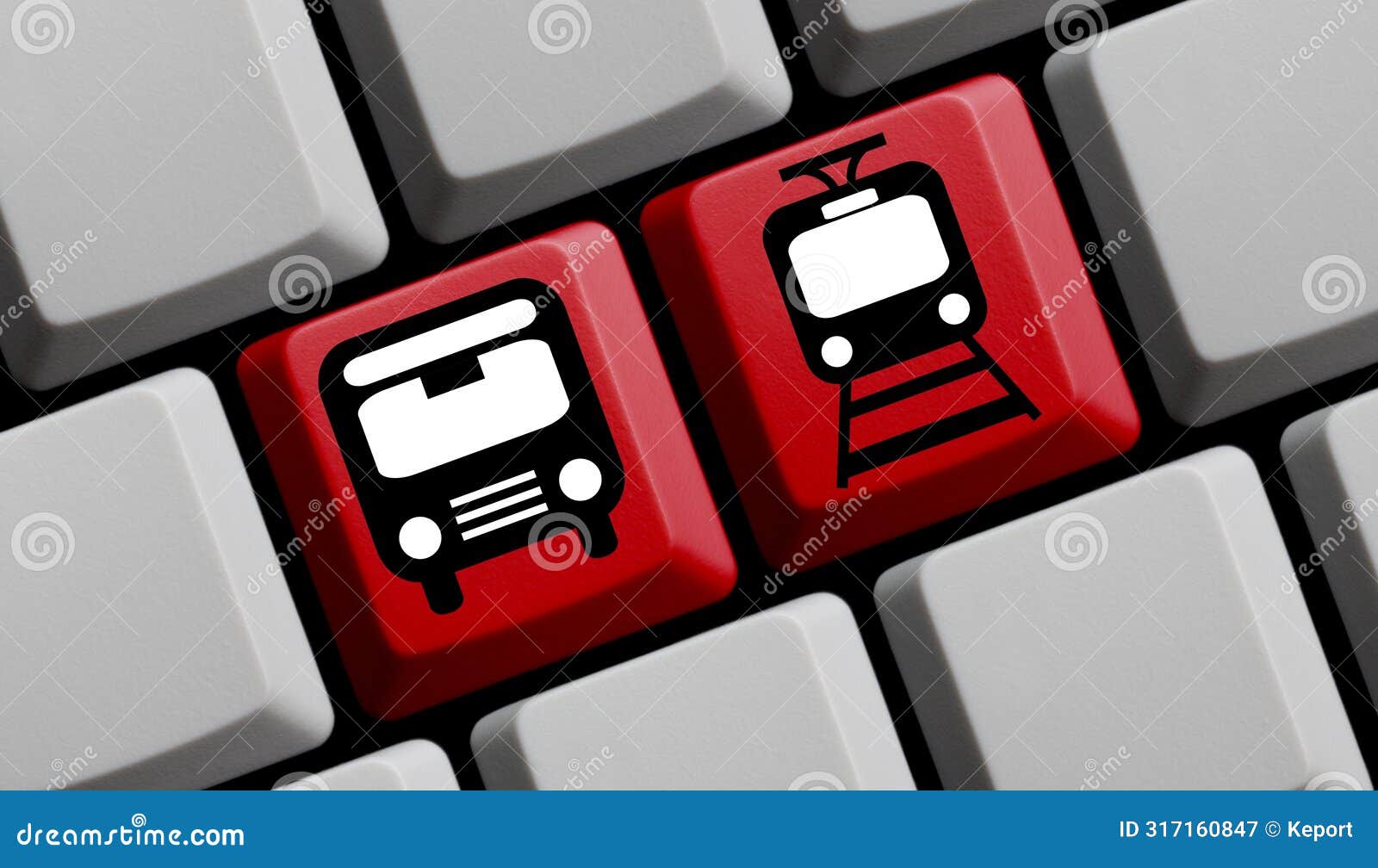 Public Transport - Red Computer Keyboard 3d Illustration Stock ...