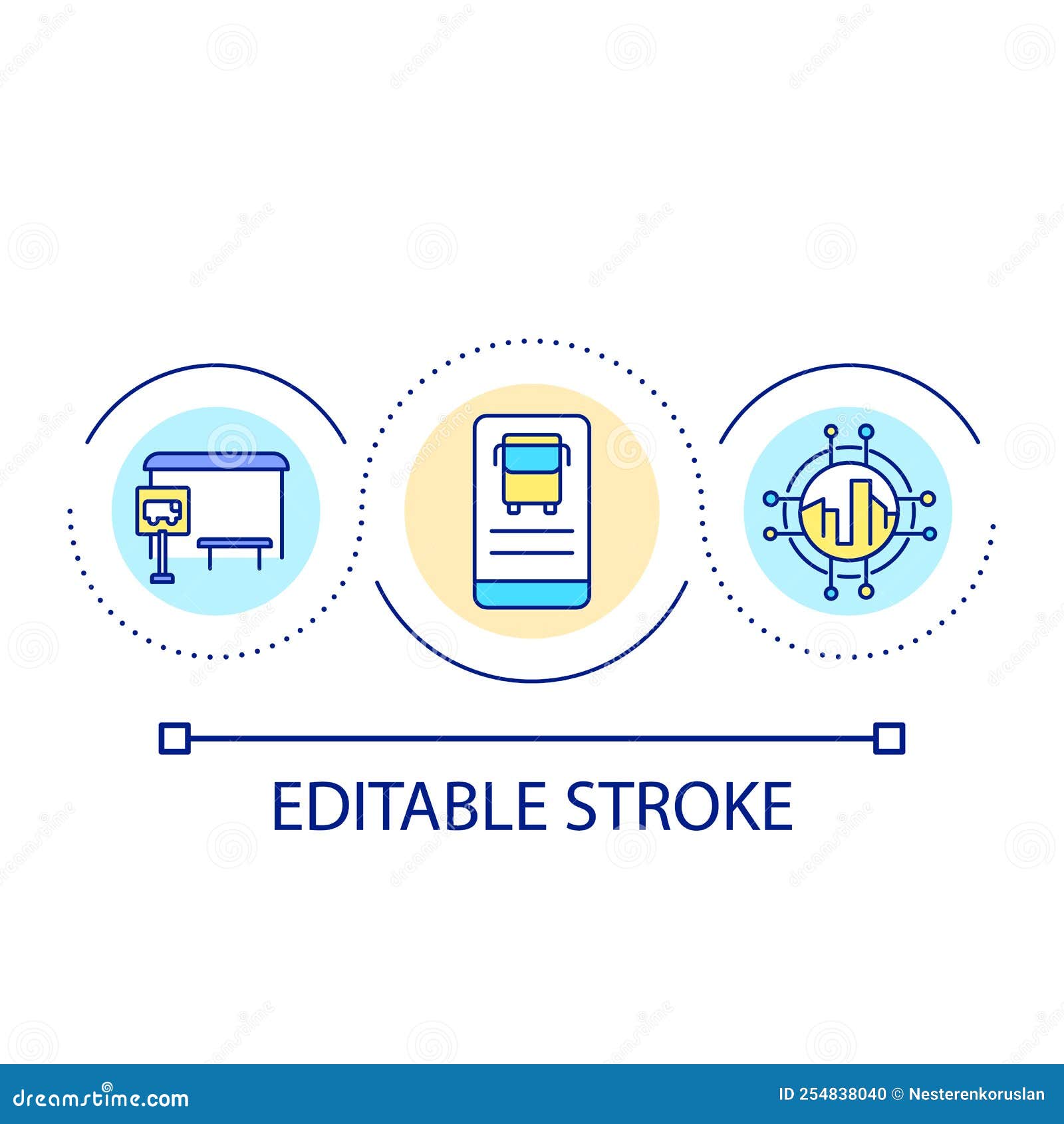 Public Transport Schedule Online Loop Concept Icon Stock Vector ...