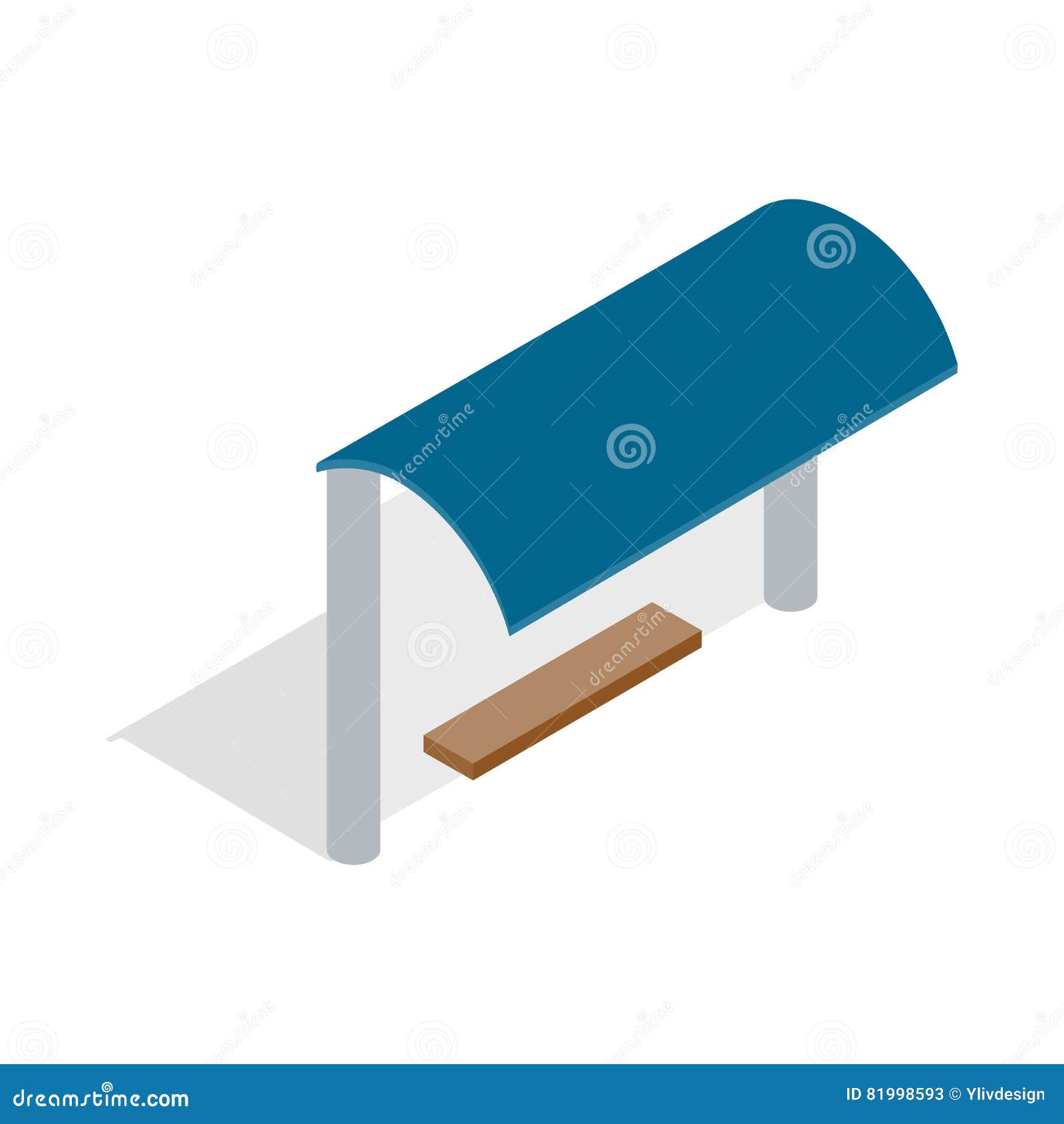 Public Transport Stop Icon, Isometric 3d Style Stock Vector ...