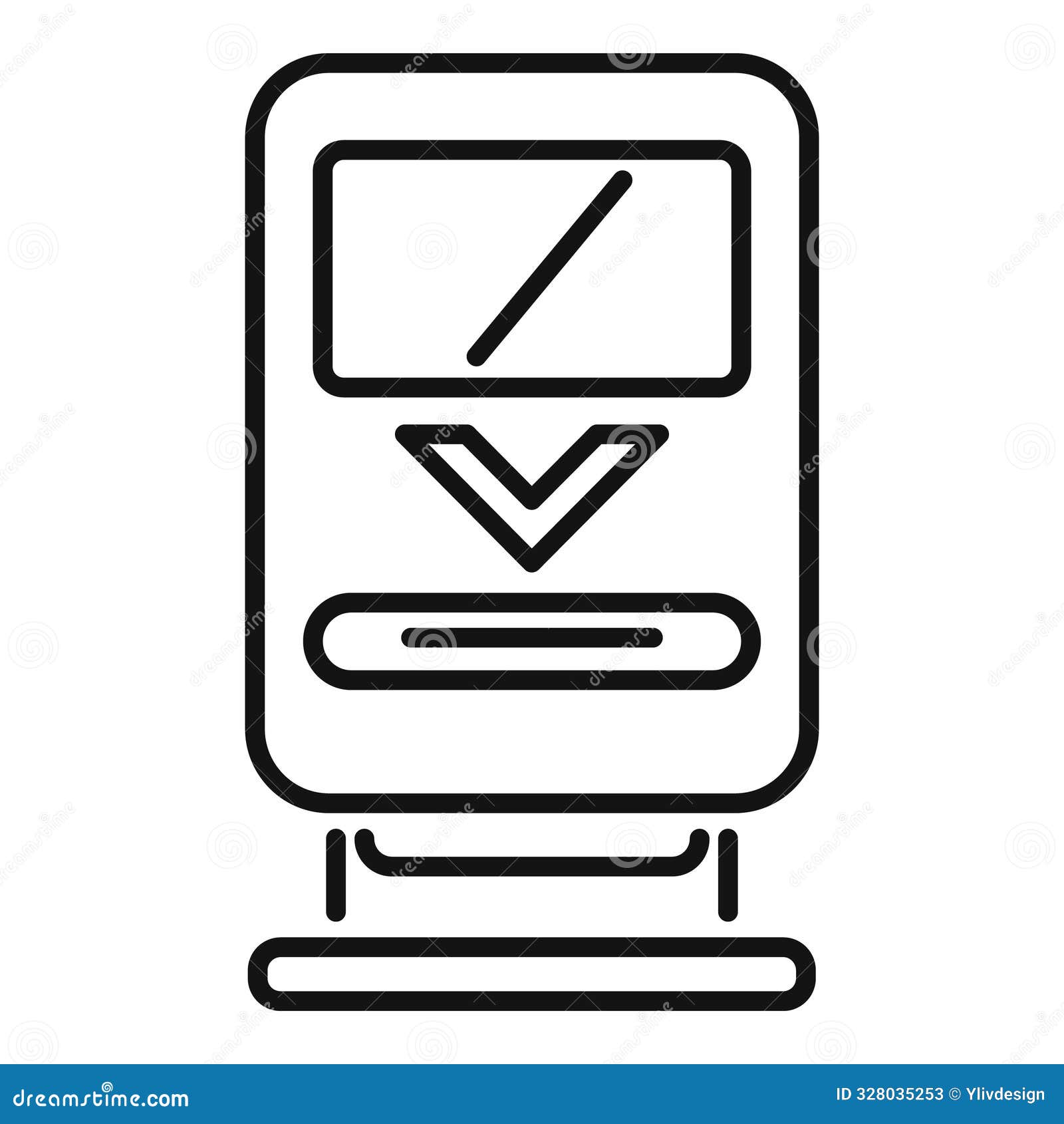Public Transport Ticket Validating Machine Icon Showing Ticket ...