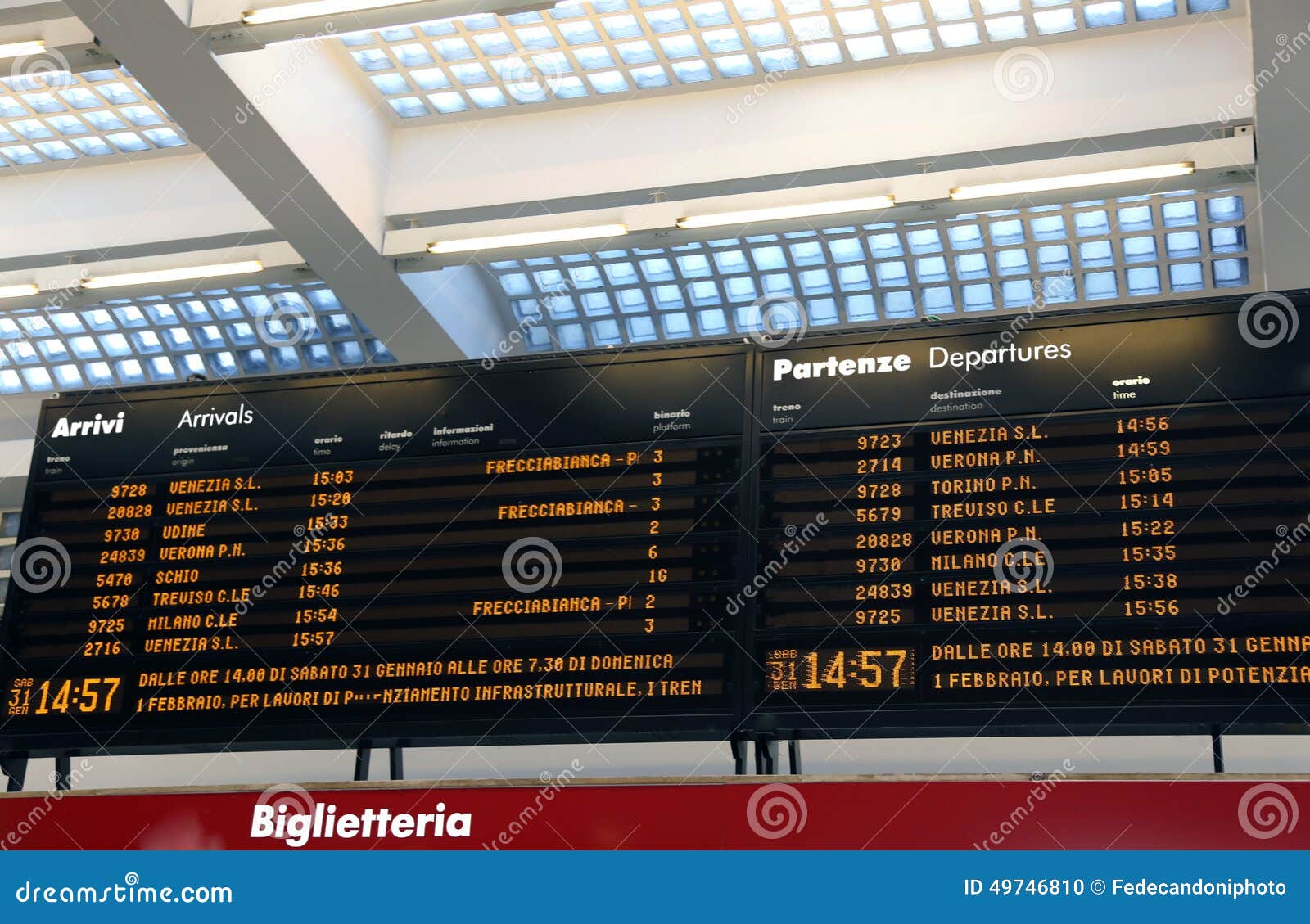 Public Transport Timetable at a Station in Italy Editorial Image ...