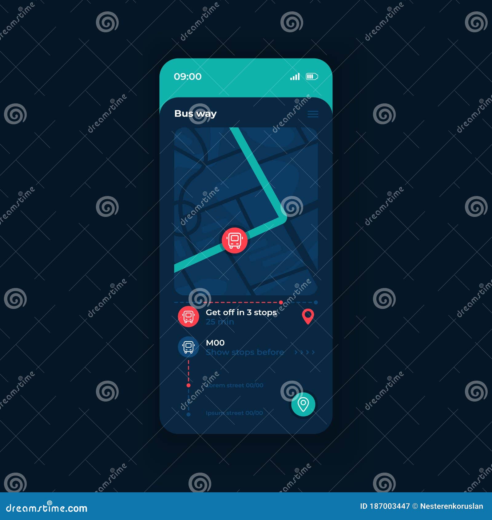 Public Transport Tracking App Smartphone Interface Vector Template ...