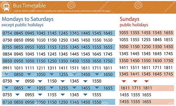 Public Transport Transportation Bus Schedule Concept Stock Illustration ...