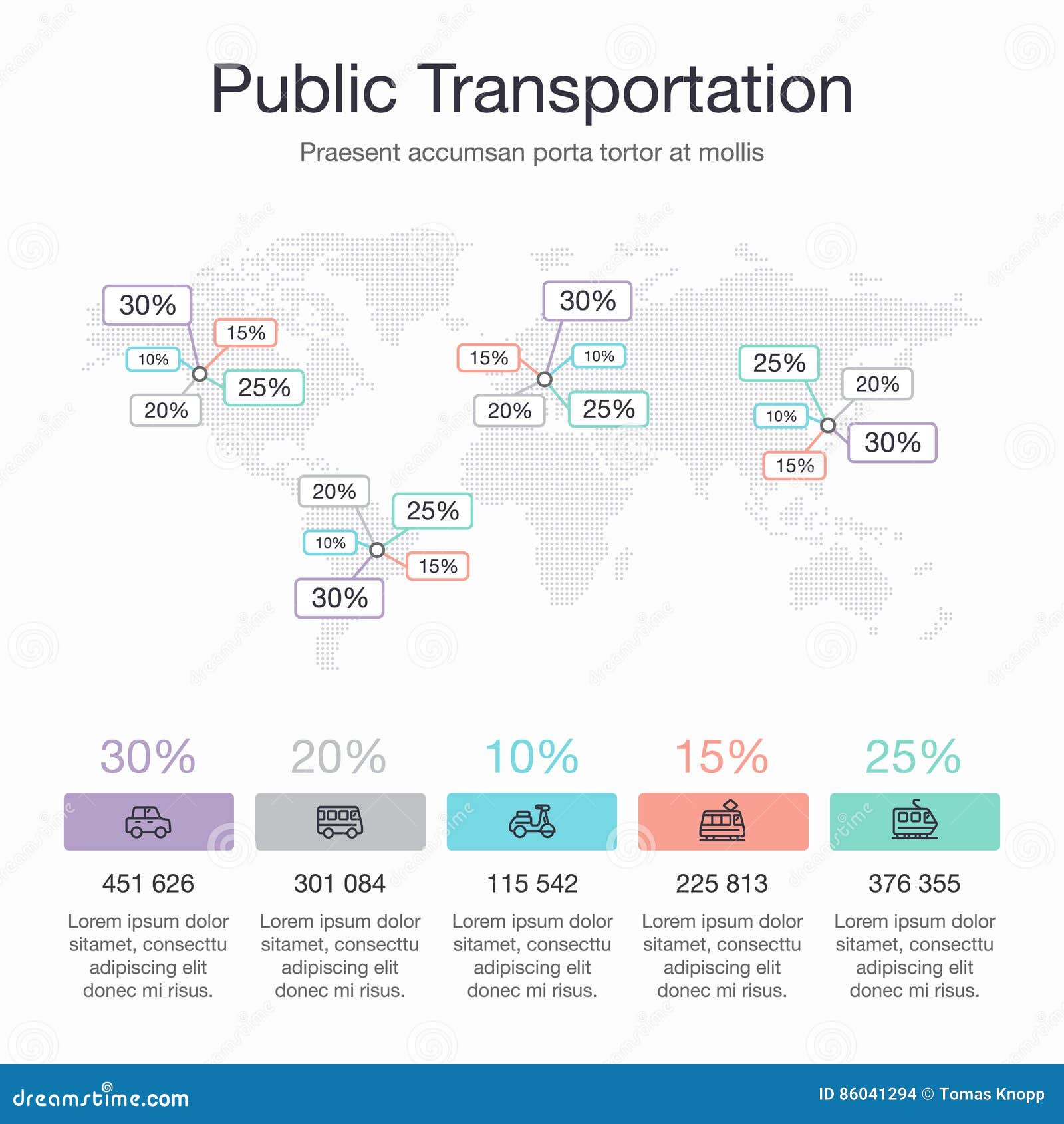 Public Transportation Infographic Stock Vector - Illustration of ...