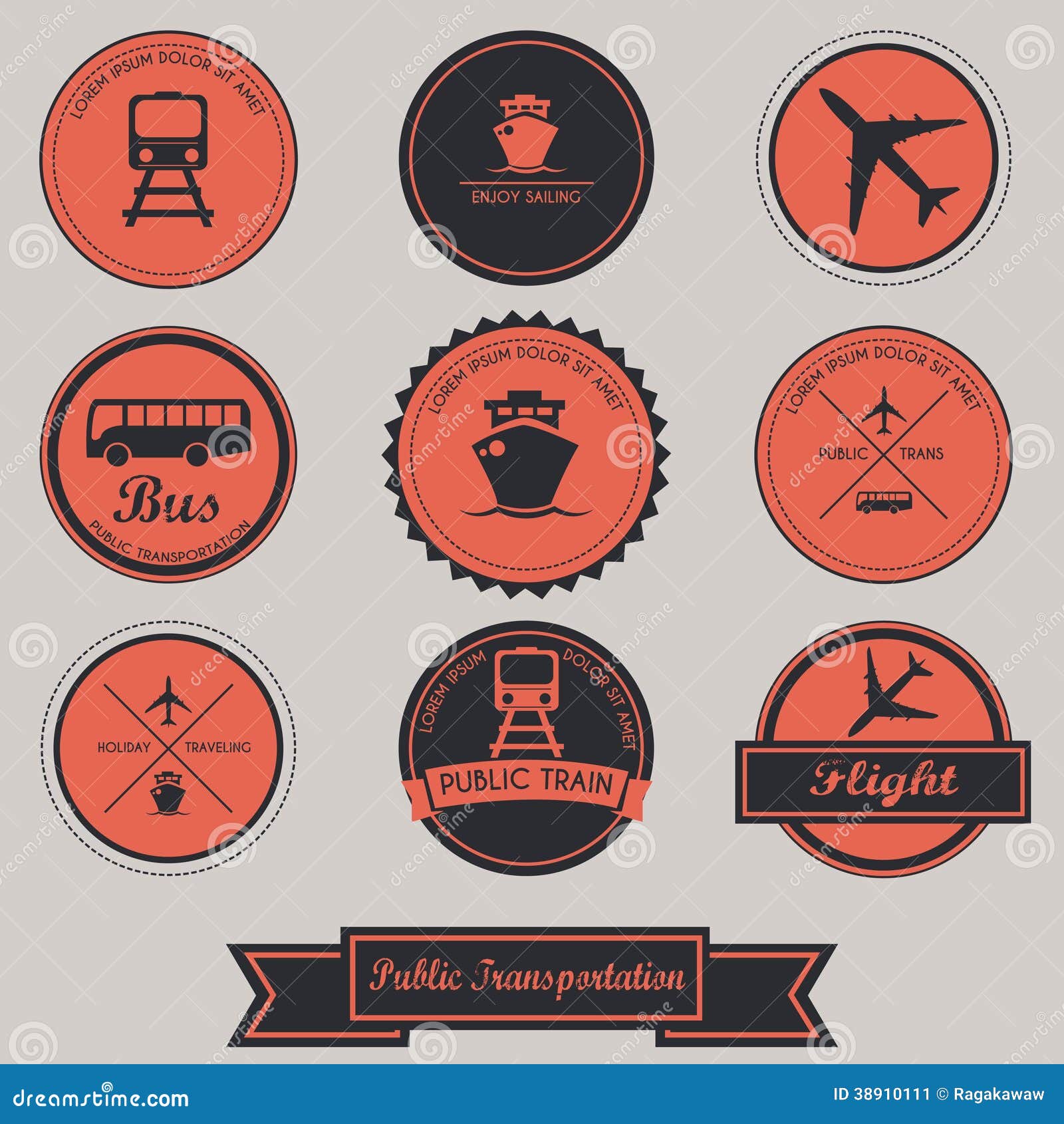 Public Transportation Label Design Stock Vector - Illustration of ...