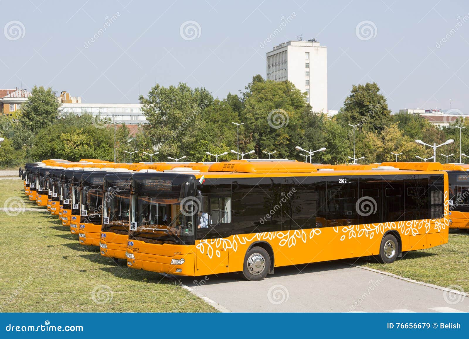 Public Transportation New Busses Front Editorial Stock Image - Image of ...