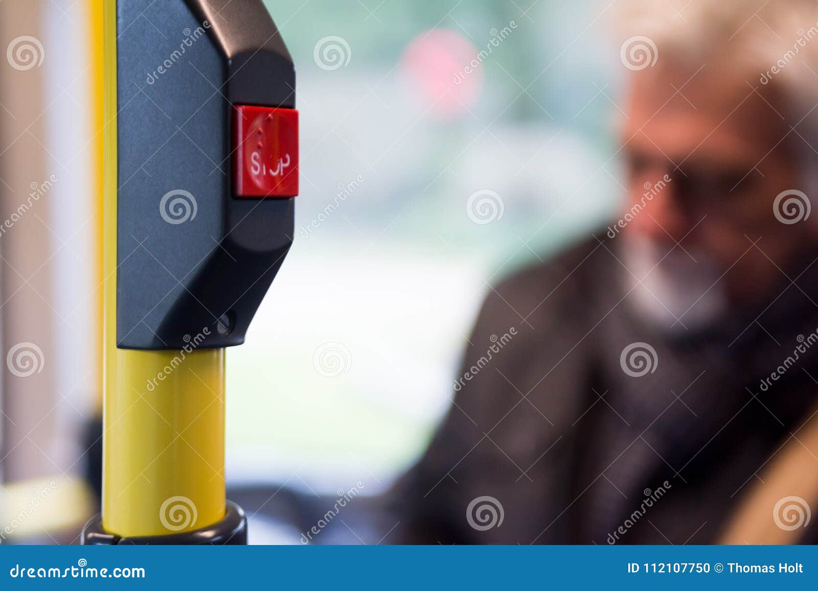 Stop Button on a Bus, Public Transport Stock Photo - Image of button ...