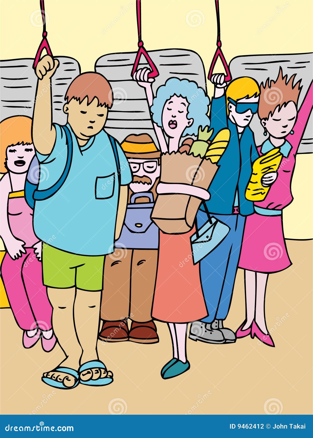 Commuter Bus Riders Vector Illustration | CartoonDealer.com #20443770