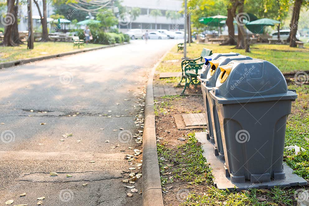 Public trash bin stock image. Image of environment, trach - 112042825