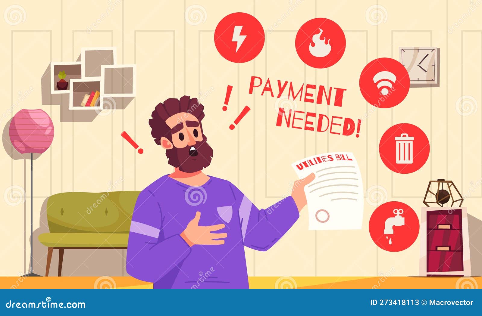 Public Utilities Cartoon stock illustration. Illustration of heating ...