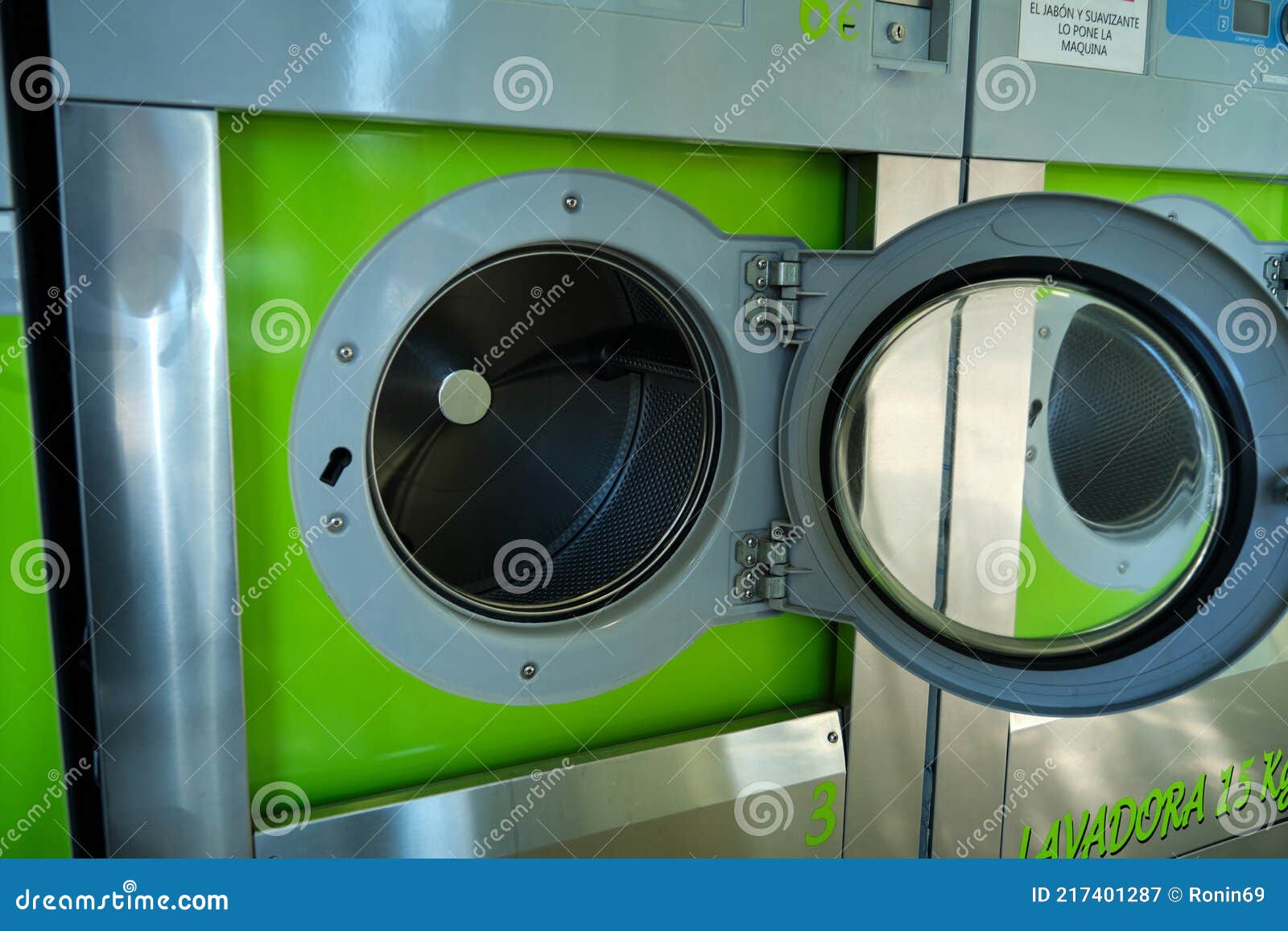 Public Washing Machine Industrial with Open Doors Stock Image - Image ...