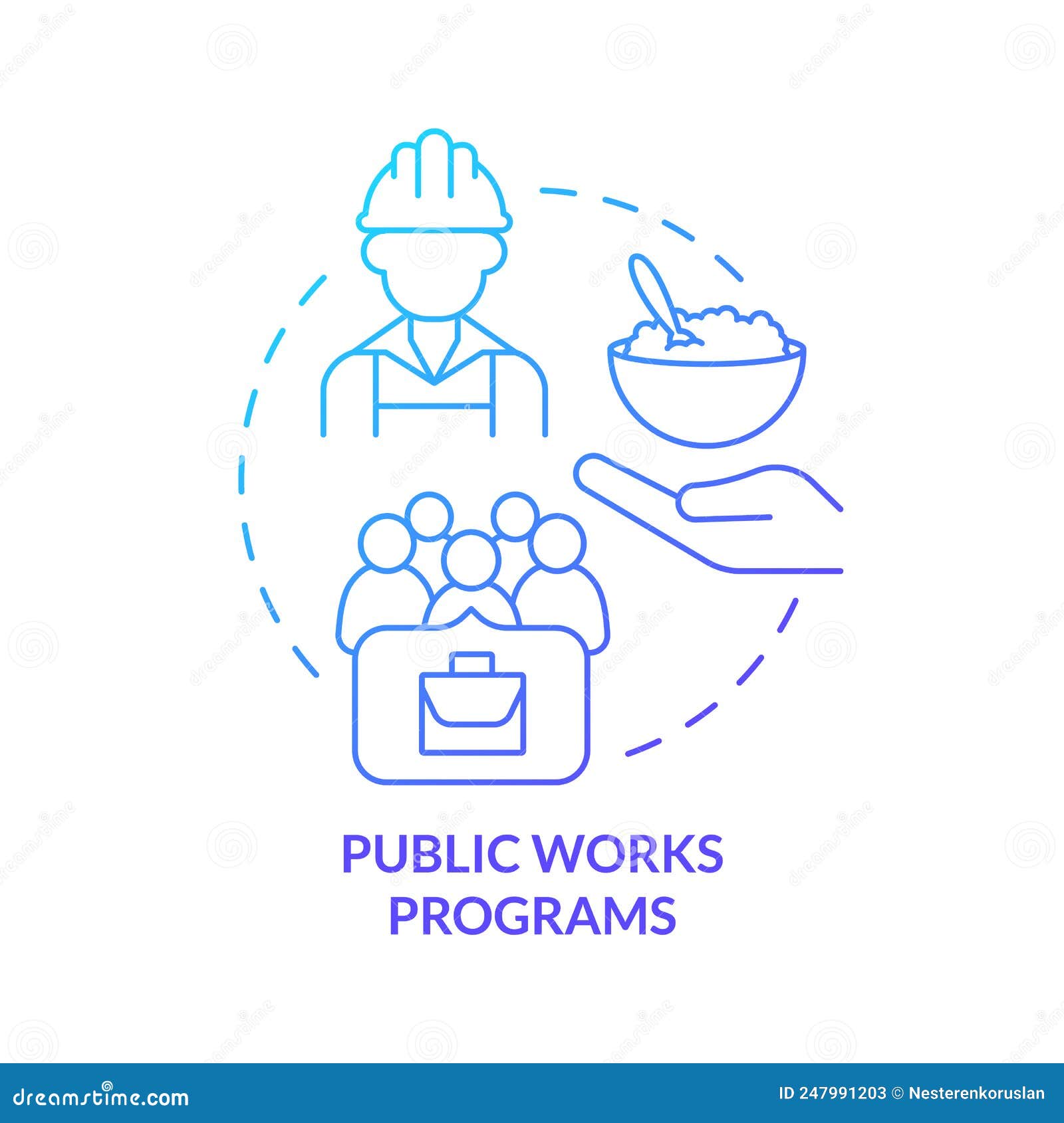 Public Works Programs Blue Gradient Concept Icon Stock Vector ...