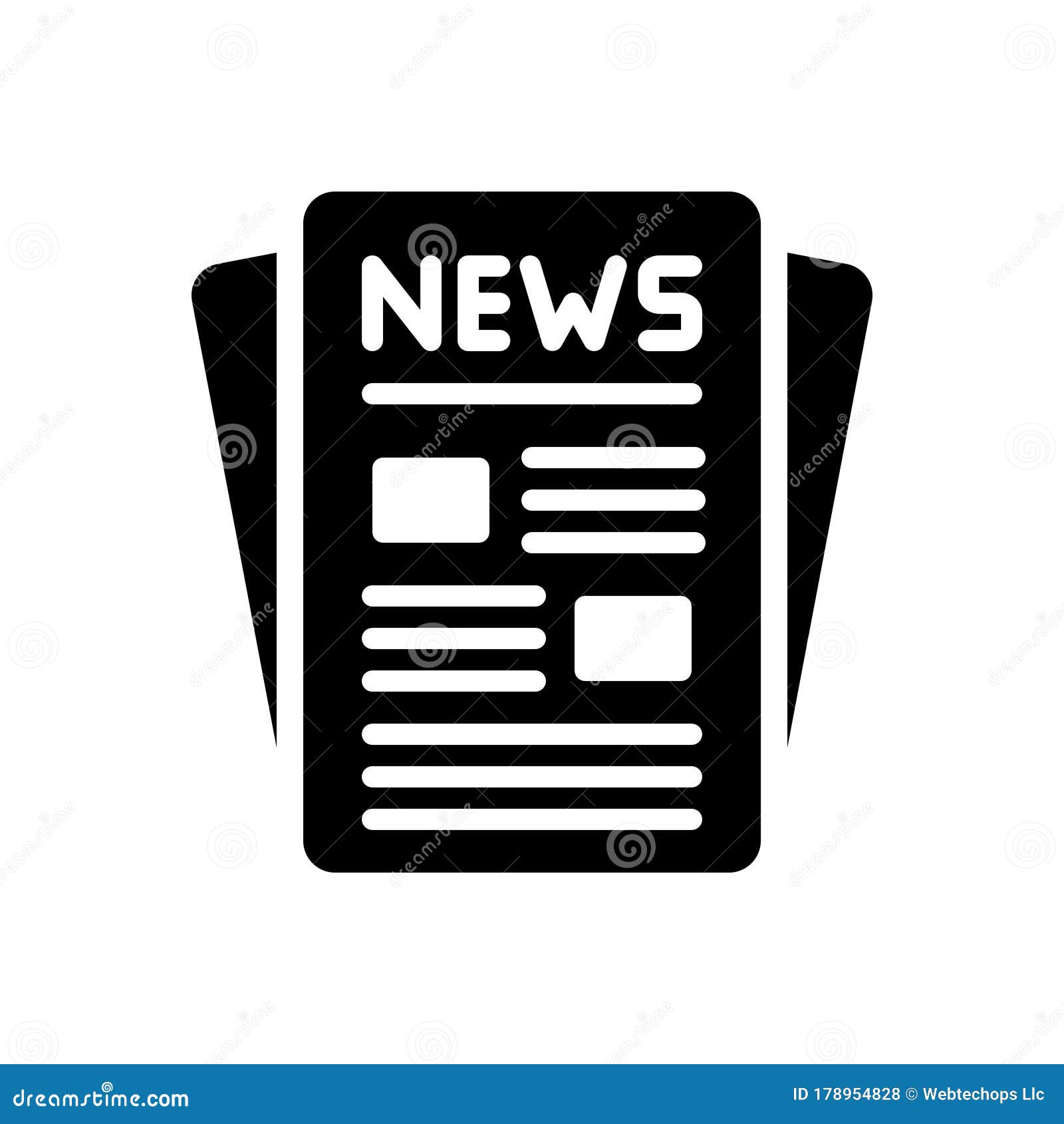 Black Solid Icon for Publication, News and Release Stock Vector ...