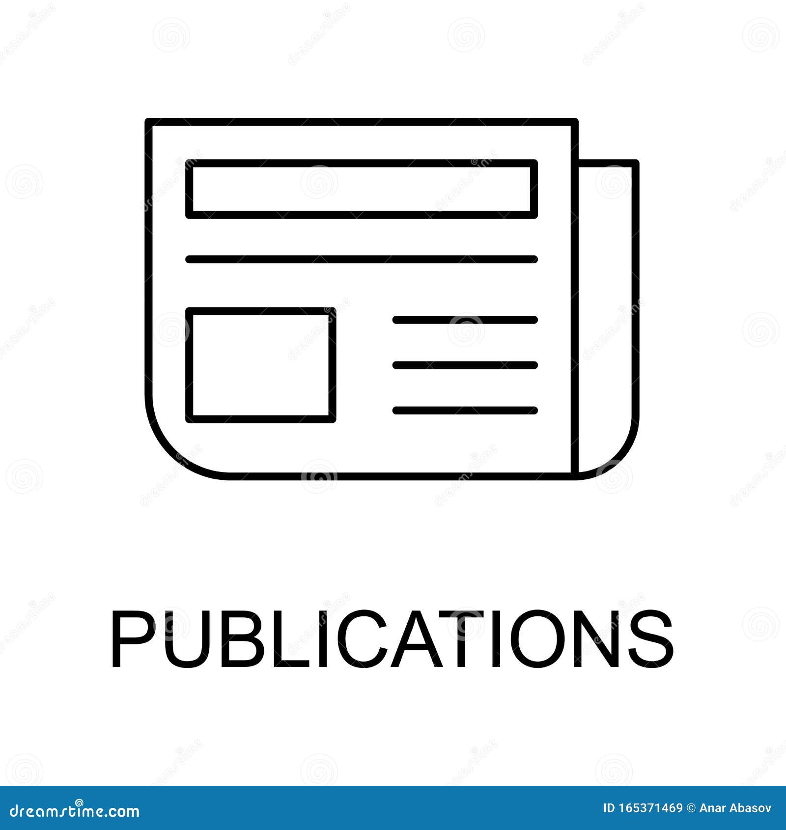 Publications Line Icon. Element of Human Resources Signs with Name for ...