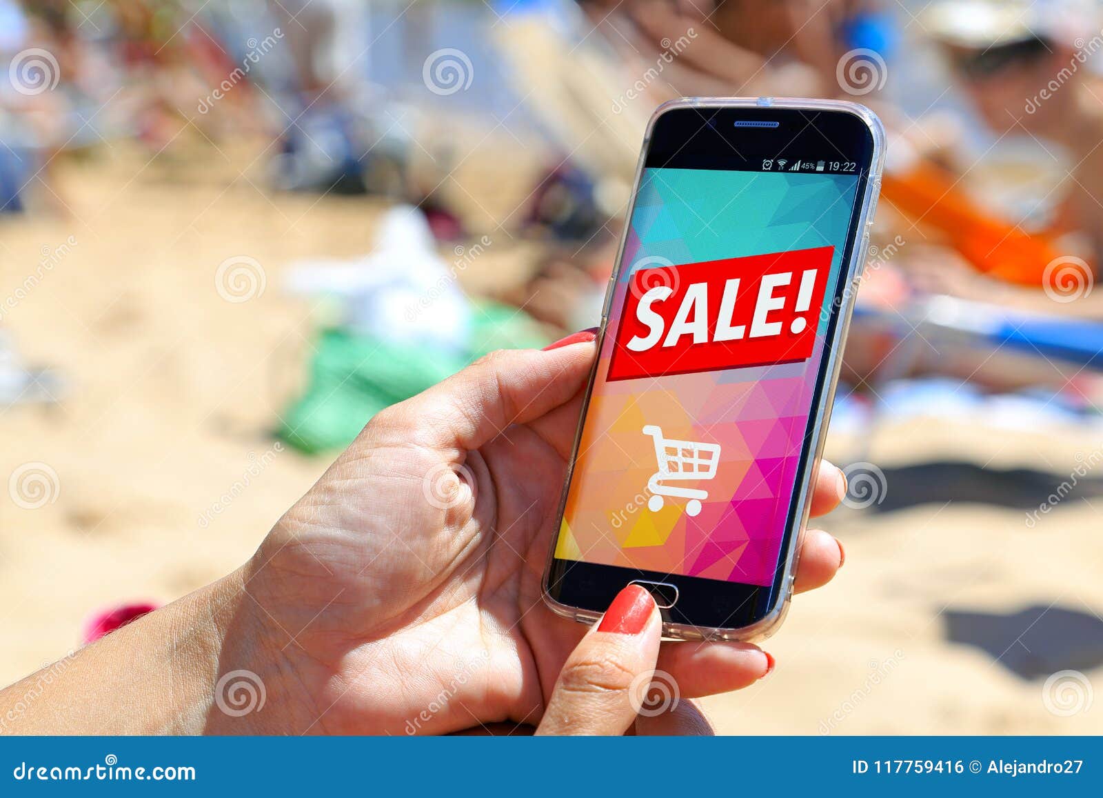Publicidad De La Venta De Smartphone Foto de archivo - Imagen de mano ...