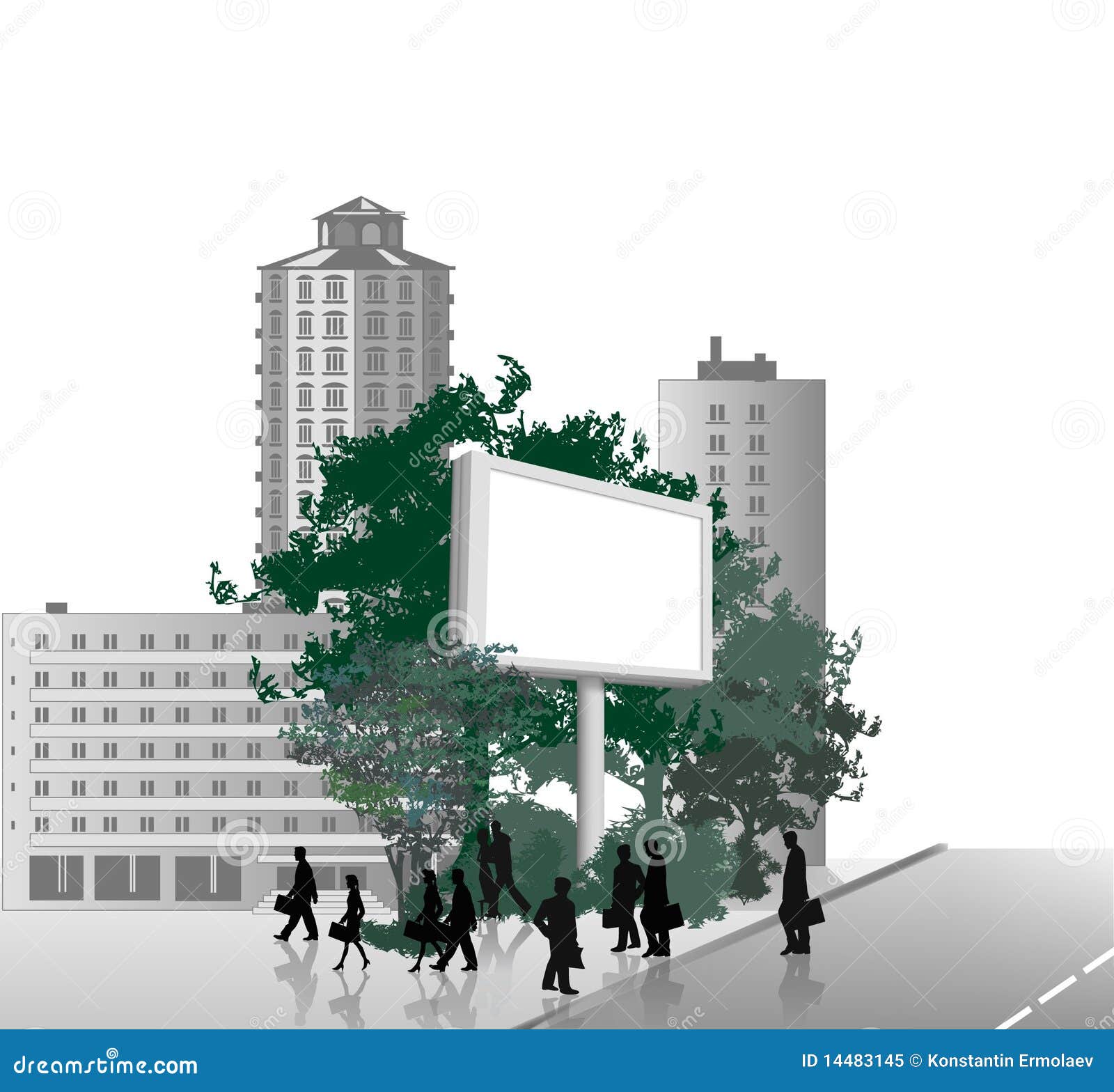 Publicity Board in the Street.Vector Stock Illustration - Illustration ...